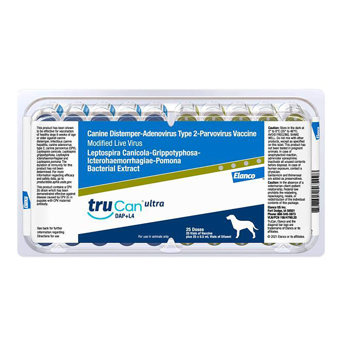 TruCan Ultra DAP+L4 /Ultra Duramune DAP+ 4L Dog Vaccine, 25 x 1ml ...