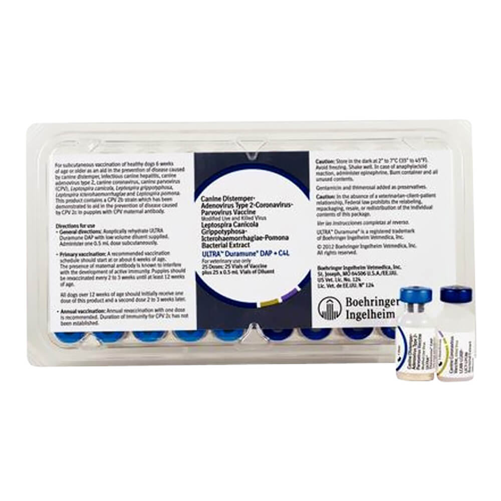 TruCan Ultra DAP+CL4 /Ultra Duramune DAP+C/4L Dog Vaccine, 25 x 0.5mL ...