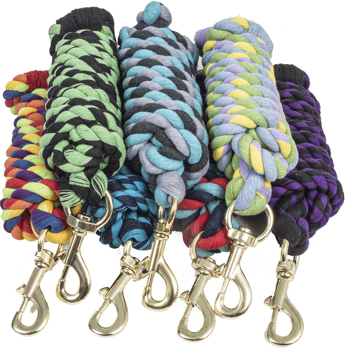 10' Twisted Cotton Lead Rope for Horses, Assorted — LVS