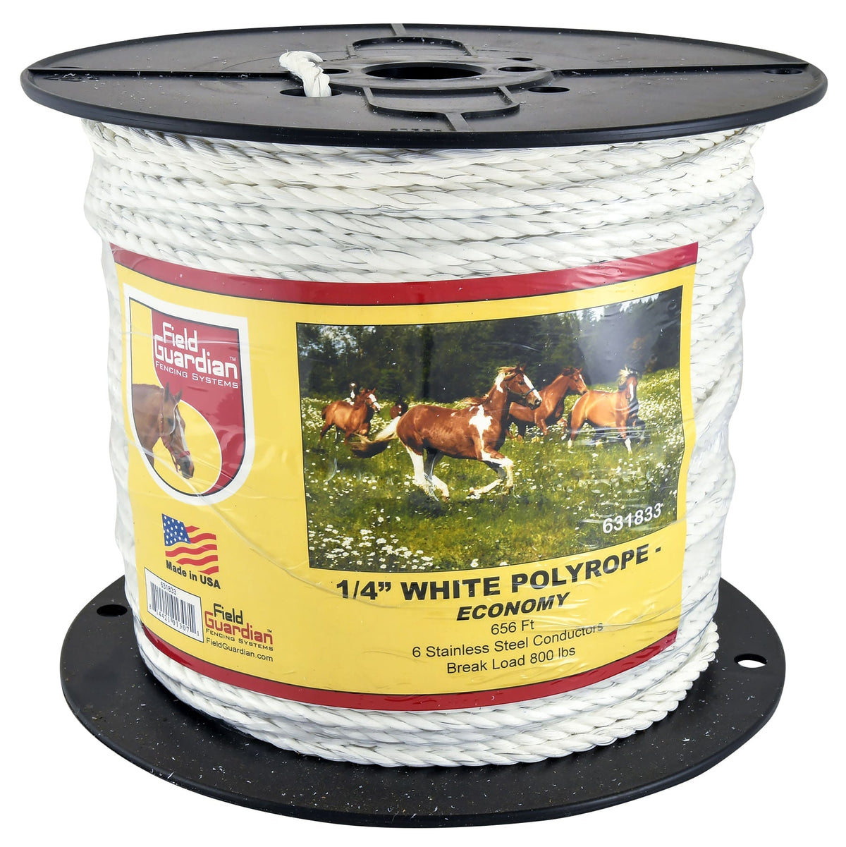 Field Guardian 1/4" White Polyrope for Electric Fencing — Lambert Vet ...