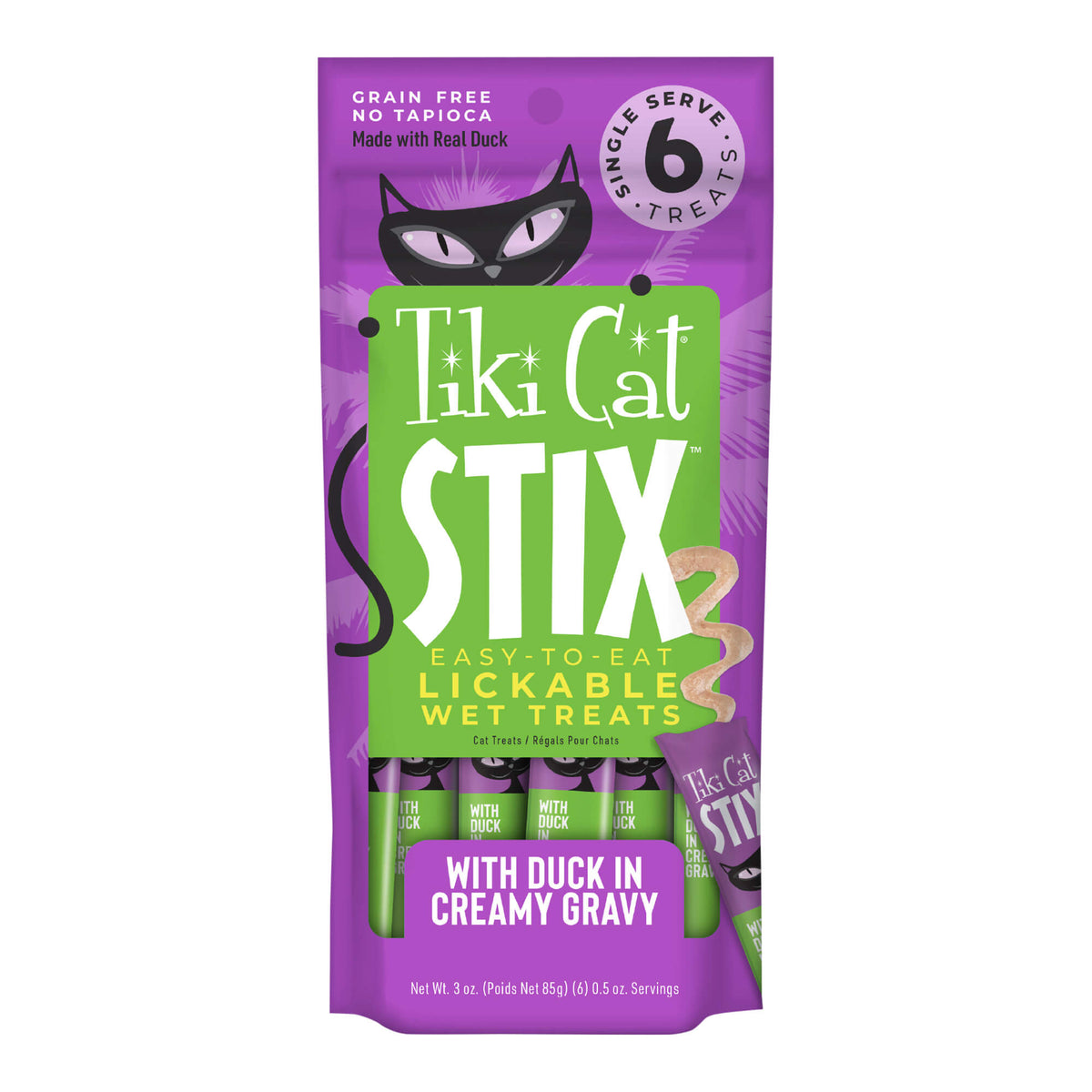 Tiki Cat Stix Wet Cat Treats, Duck, 3 oz. Pouch, 12 Count — Lambert Vet ...