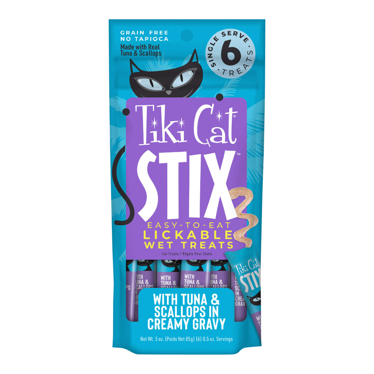 Tiki Cat Stix Wet Cat Treats, Tuna & Scallops, 3 oz. Pouch, 12 Count ...