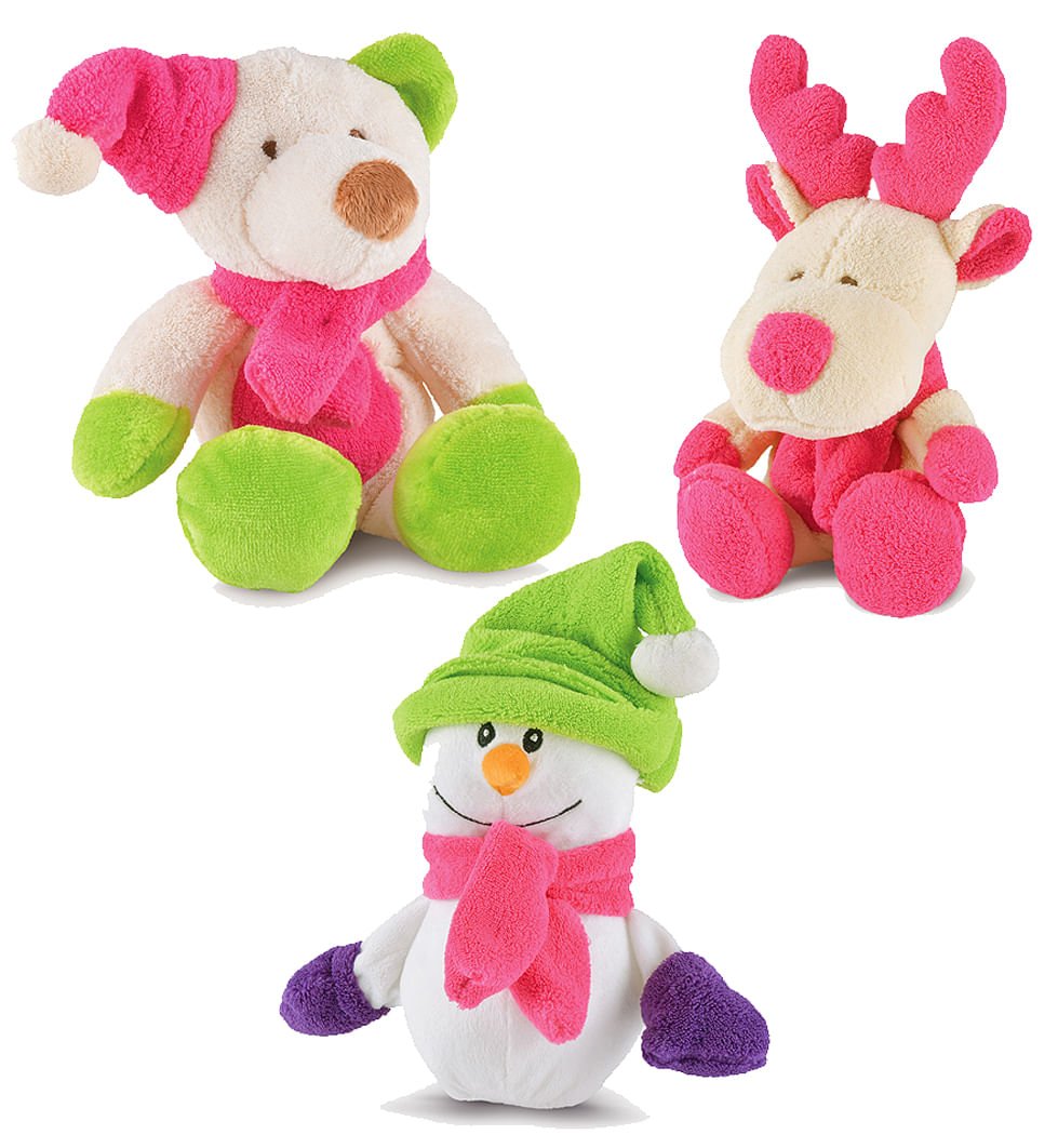 3 pack Plush Bright Winter Dog Toys — Lambert Vet Supplies