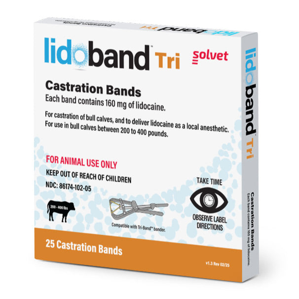 Tri-Band Bander Castration Kit with Lidoband Tri Lidocaine Bands for ...