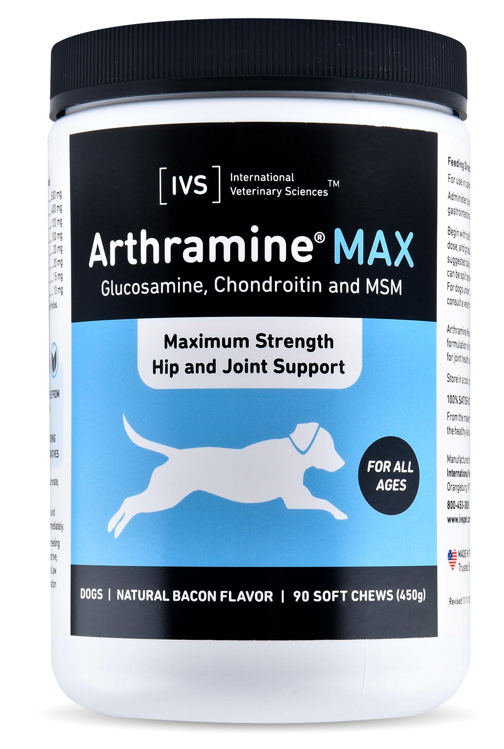 90 CT Arthramine MAX Soft Chews, Bacon — Lambert Vet Supplies