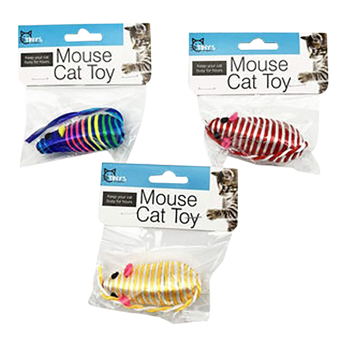Duke's 3" Striped Mice Cat Toys, 3 pack — Lambert Vet Supplies