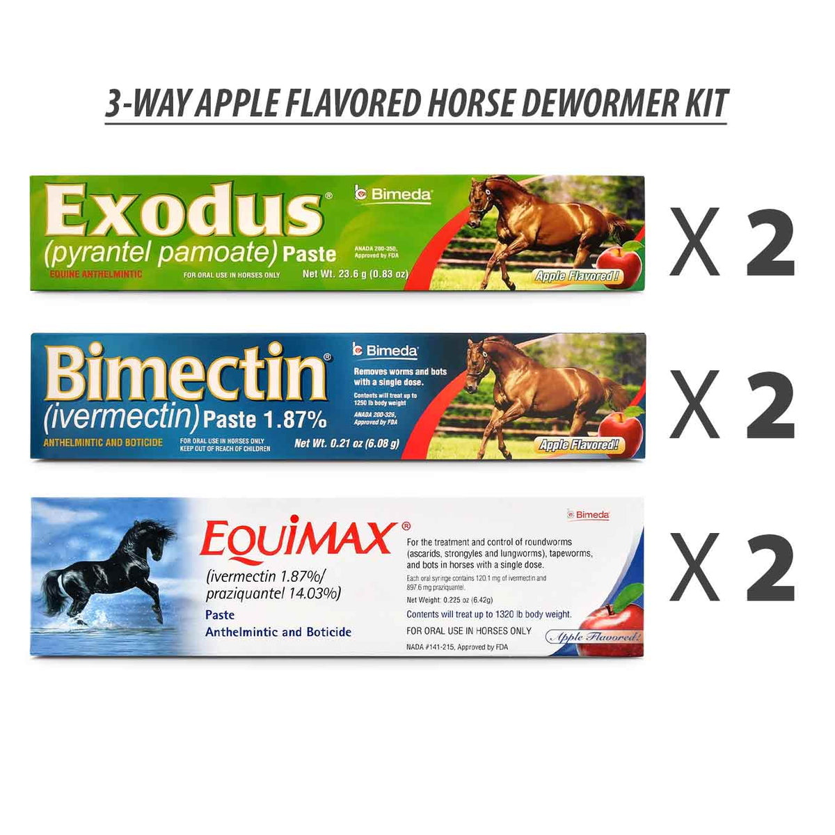 Bimeda Apple Flavored Horse Deworming Kit — Lambert Vet Supplies