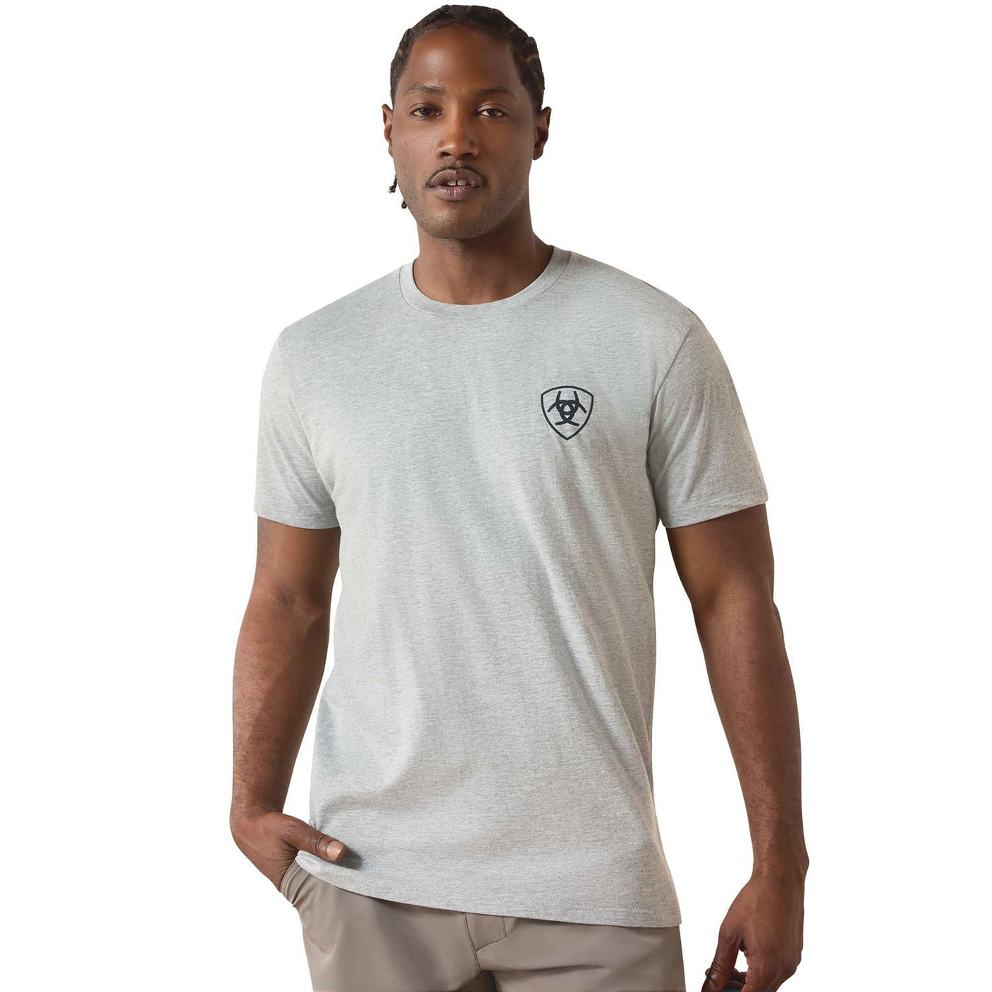 Ariat Mens Short Sleeve Shirt, Grey Banner Badge - Multiple Colors ...