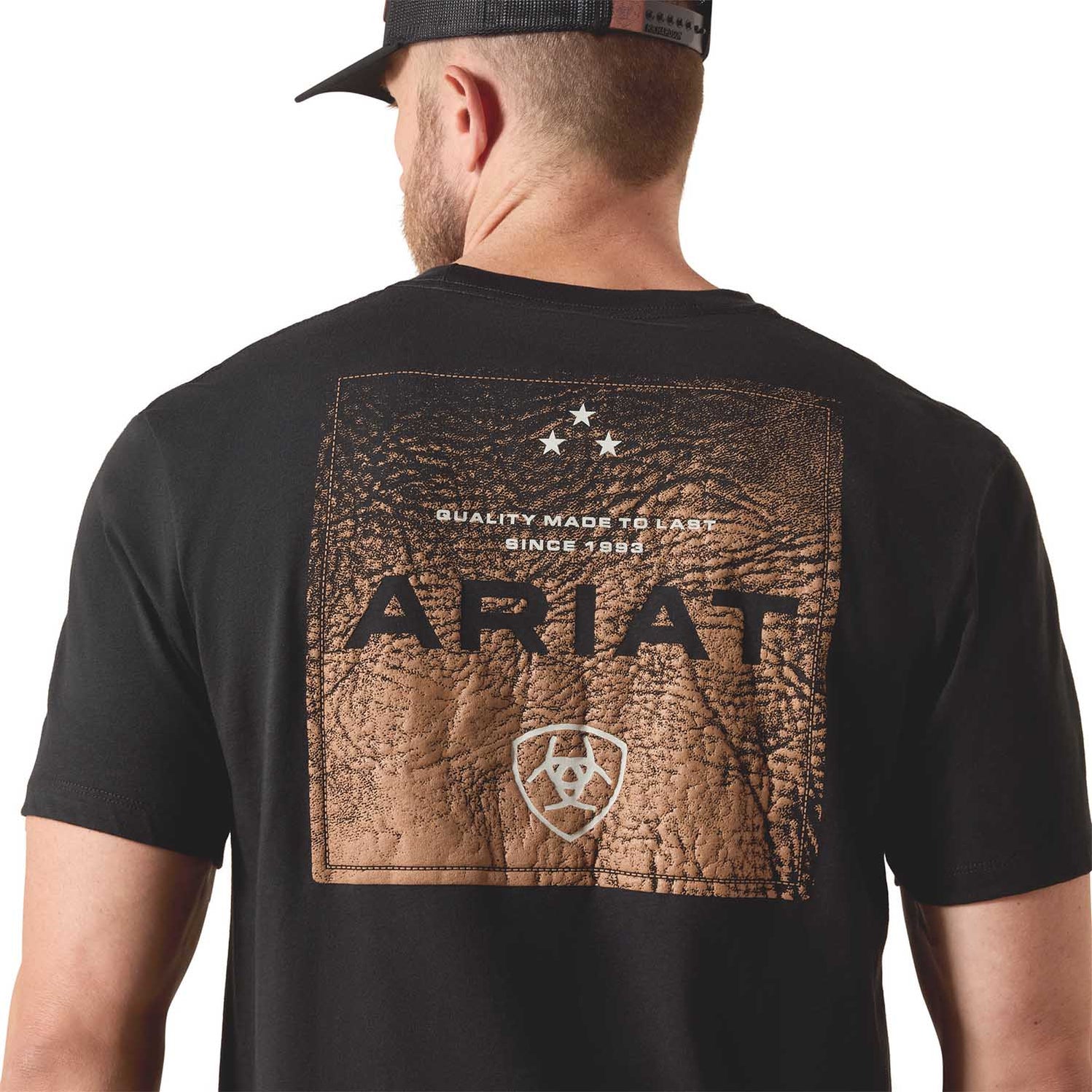 Ariat Mens Short Sleeve Shirt, Leather Patch - Multiple Colors ...