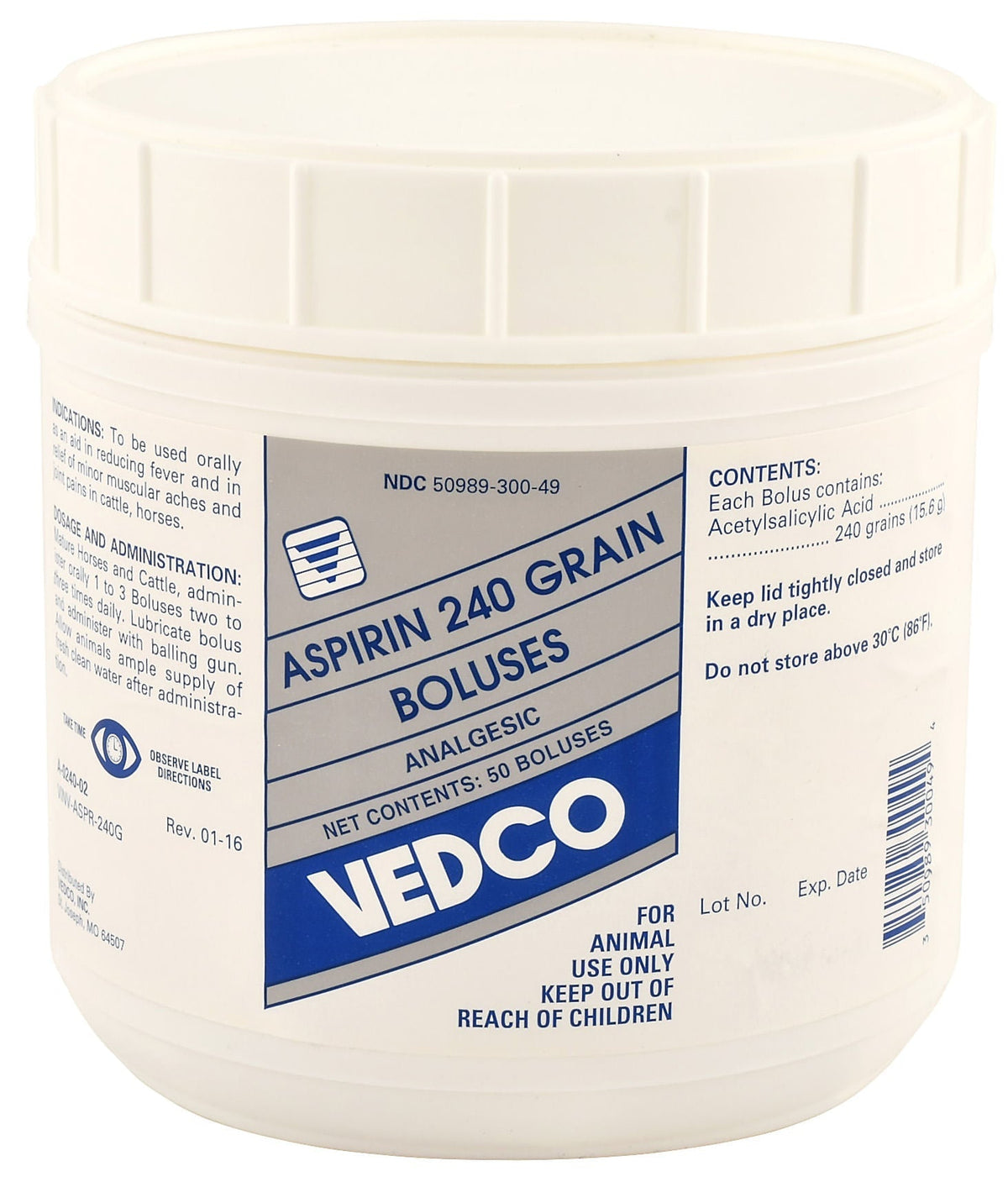 Aspirin Bolus 240 Grain for Horse and Cattle Pain Relief — Lambert Vet Supplies