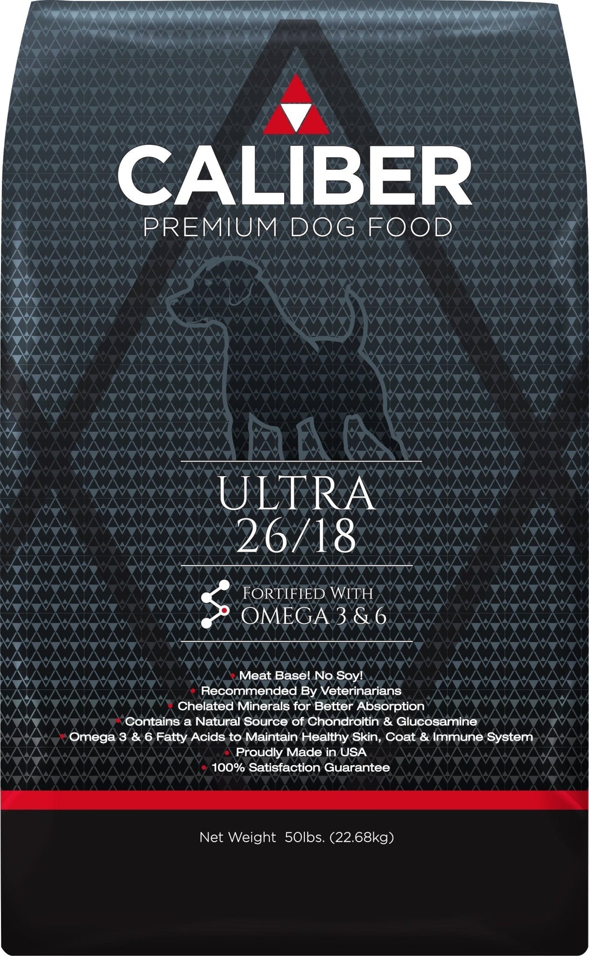 Caliber Ultra 26-18 Premium Dog Food (Black Bag), Meat base — Lambert ...