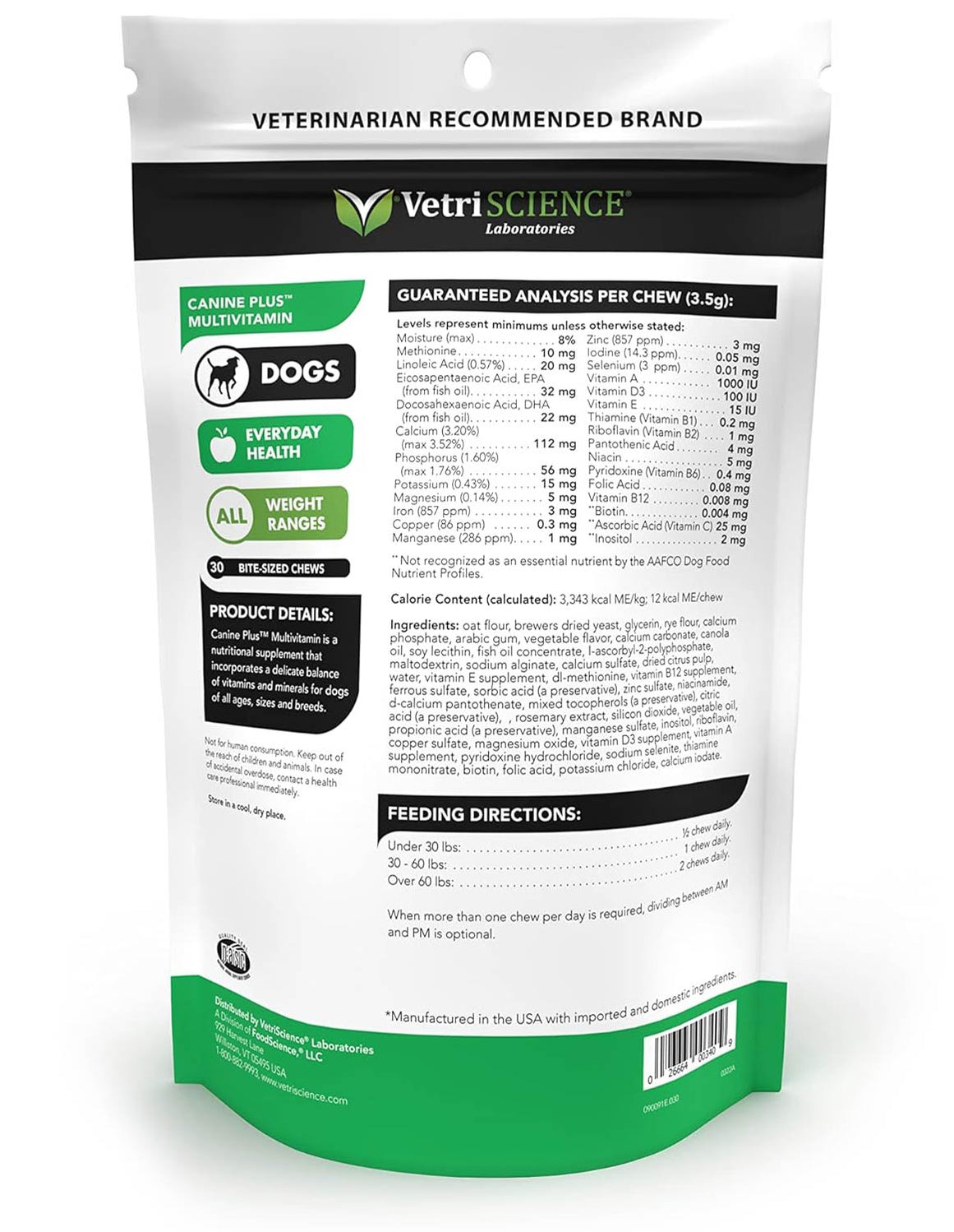 Canine Plus MultiVitamin, 30 Bite-Sized Chews for Dogs — Lambert Vet ...
