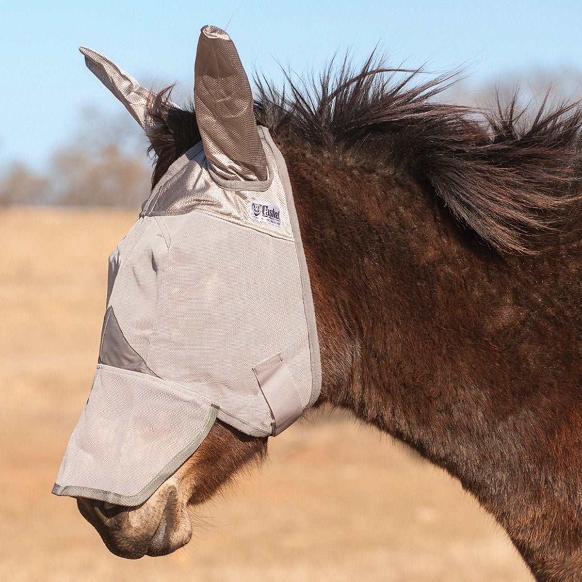 Crusader Horse Fly Mask with Long Nose and Mule Ears — Lambert Vet Supplies