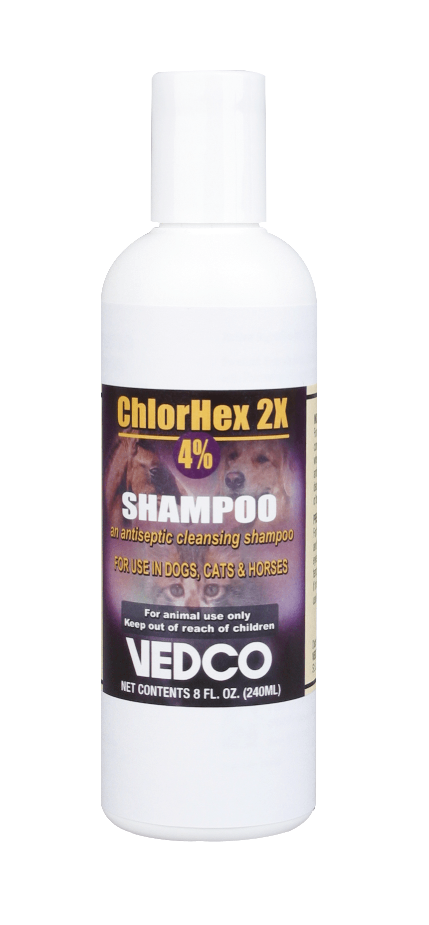 8 oz Chlorhex 2X 4% Antiseptic Shampoo for Dogs, Cats & Horses ...