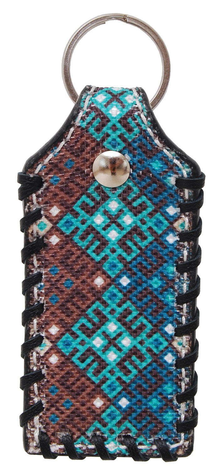 Turquoise Geometric Rectangle Key Chain by Circle Y — LVS