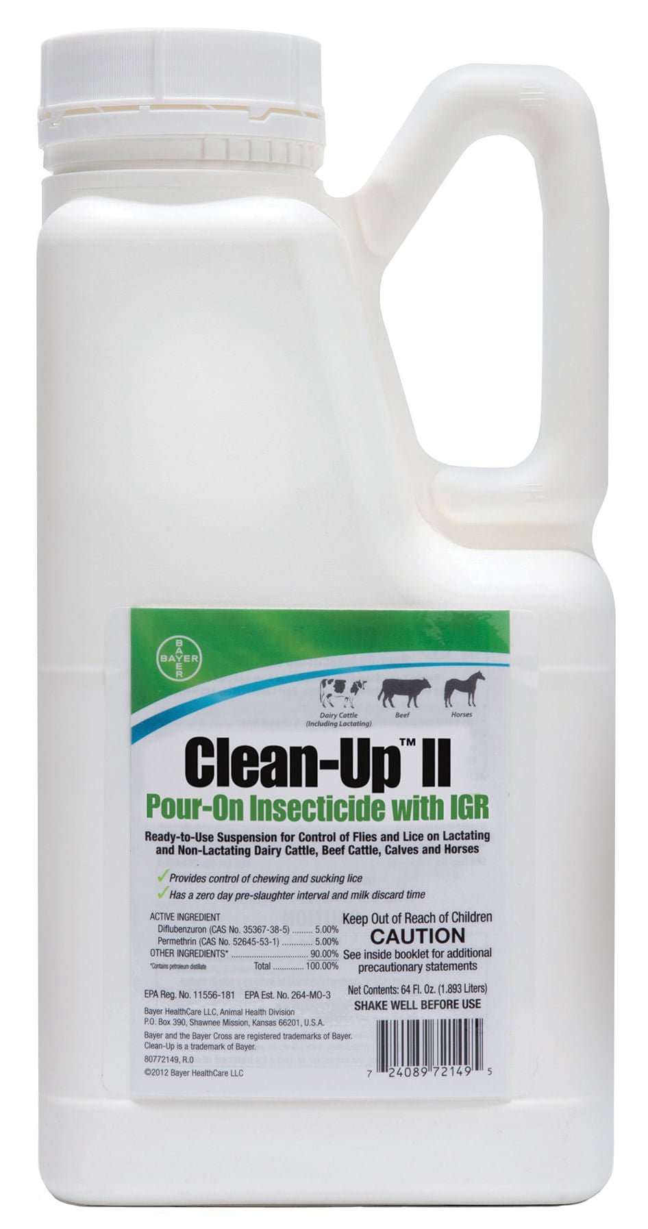 Clean-Up II Pour-On Insecticide with IGR for Horses & Cattle — Lambert ...