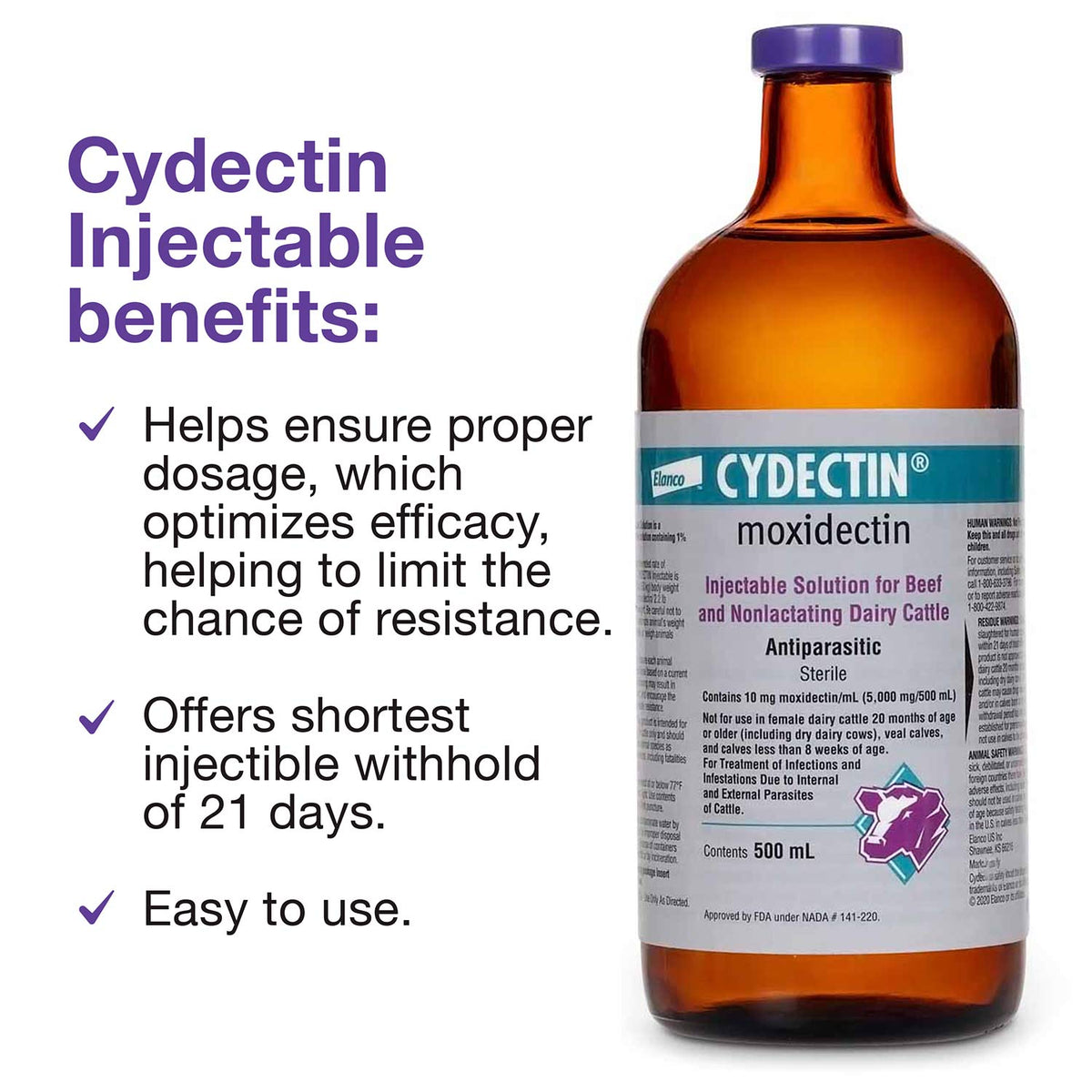 Cydectin Injectable Cattle Dewormer with Moxidectin — Lambert Vet Supplies