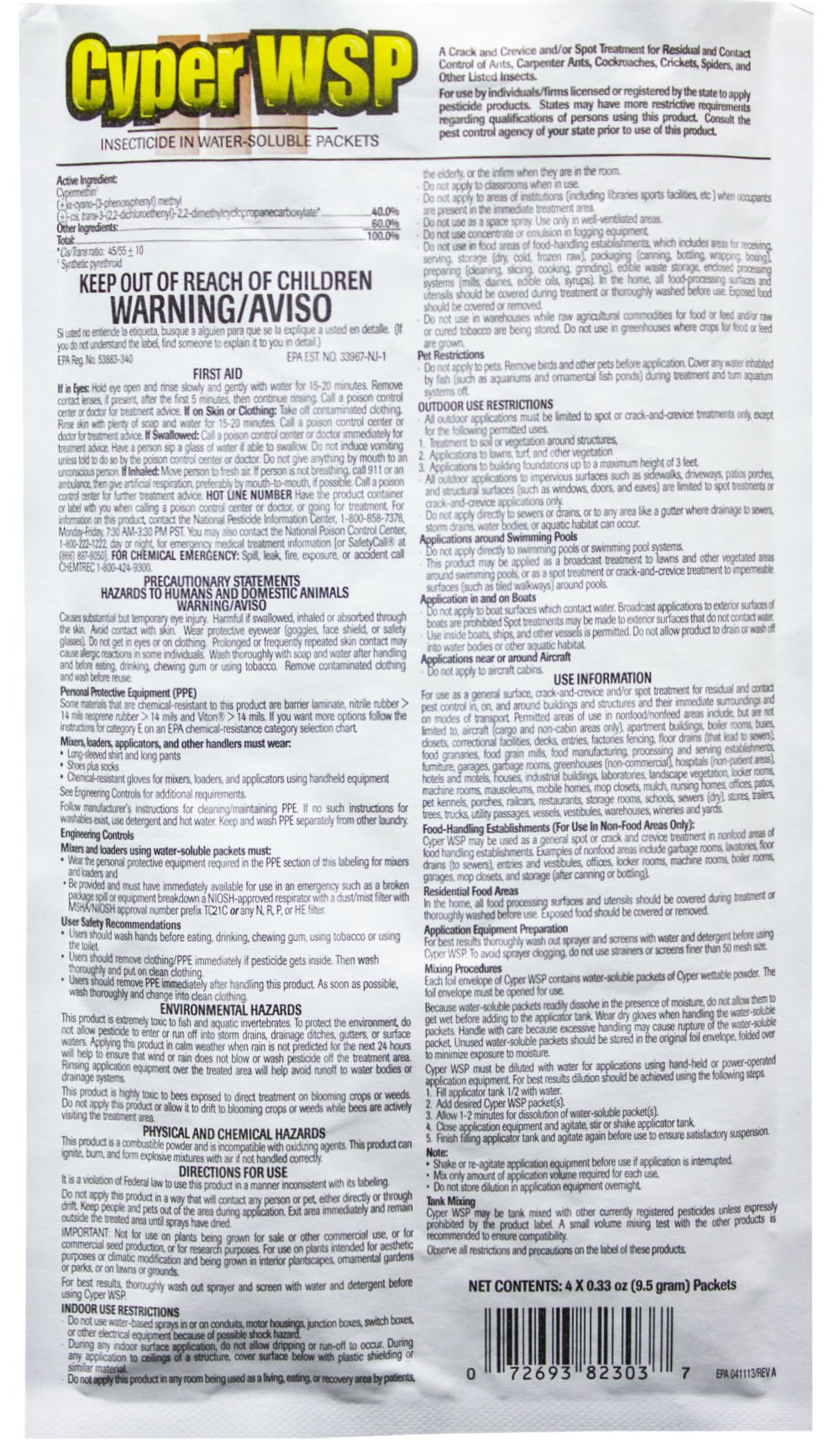 Cyper WSP Insecticide, 4 pack — Lambert Vet Supplies