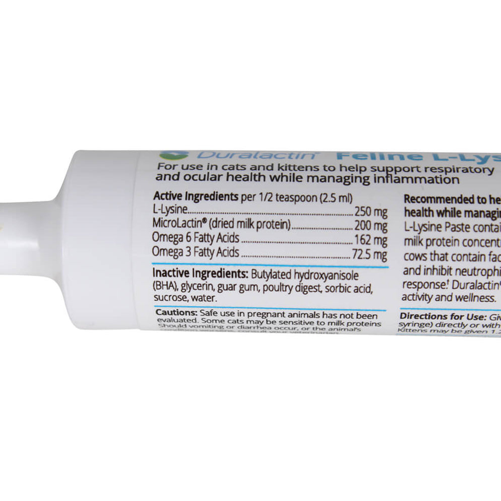 Duralactin Feline L-lysine, 32.5 ml Syringe for Cats — Lambert Vet Supplies