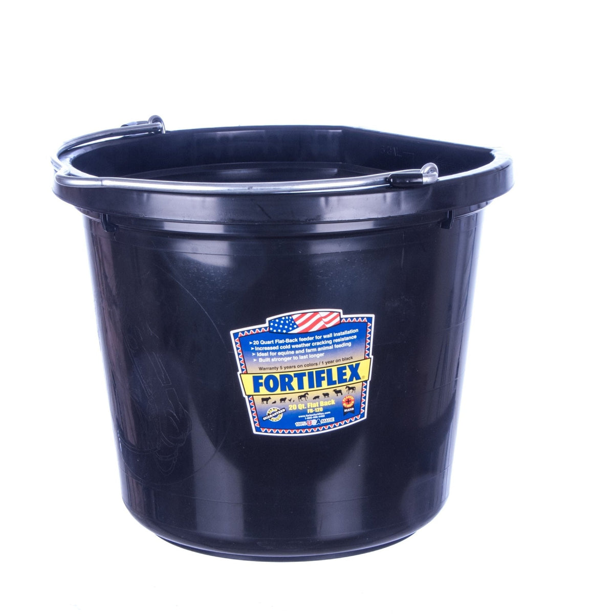 Fortiflex® Flatback Poly Buckets , Black — Lambert Vet Supplies