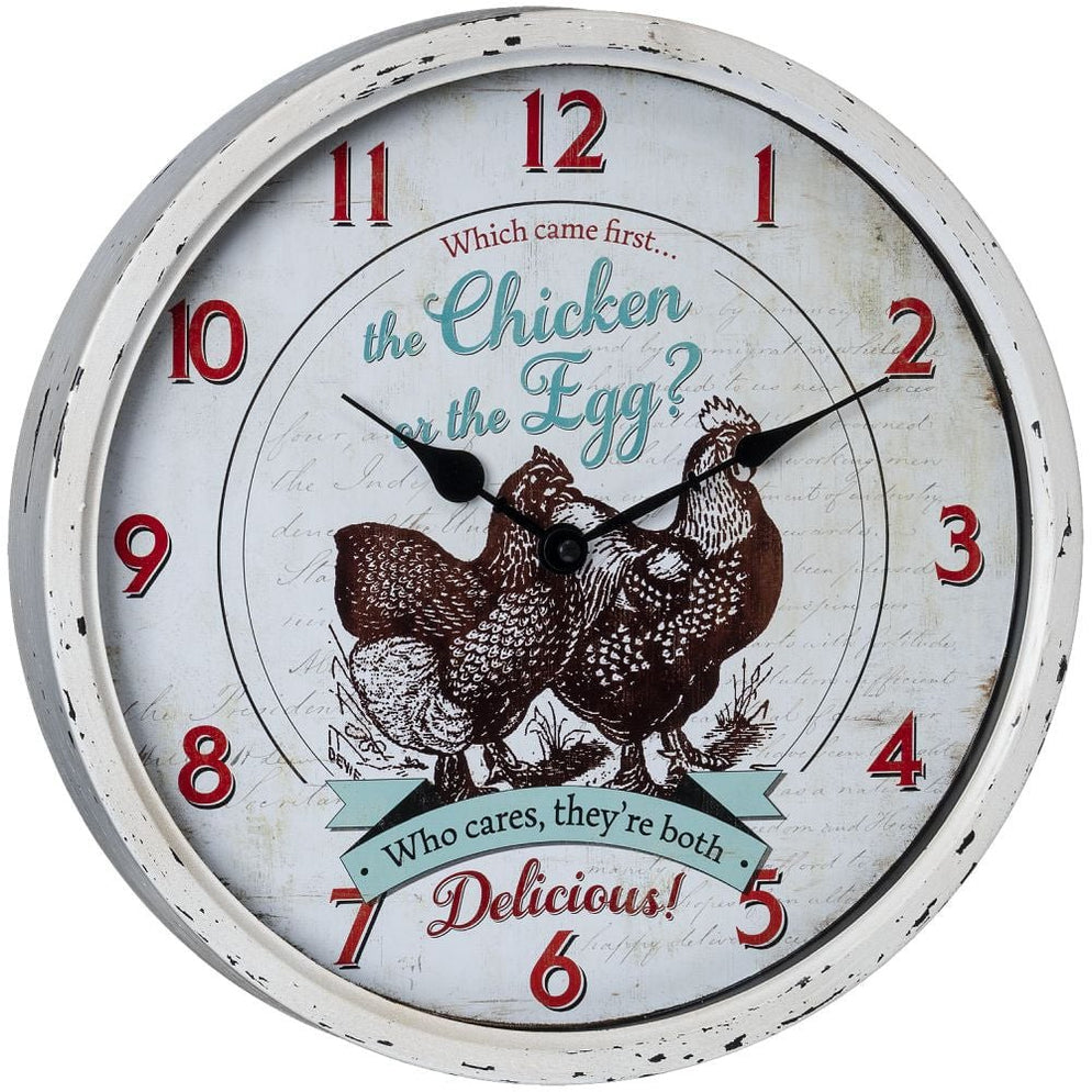 Iron and Glass Chicken Wall Clock — LVS