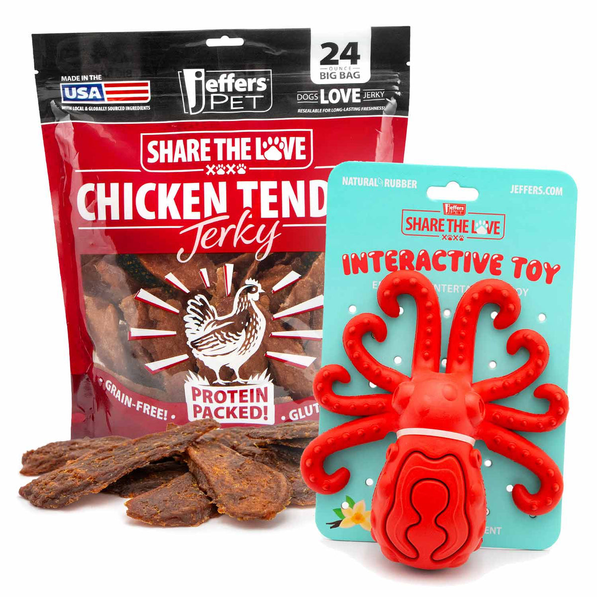 Jeffers Stuffable Octopus Chew Toy, Chicken Breast Refill Kit — Lambert ...
