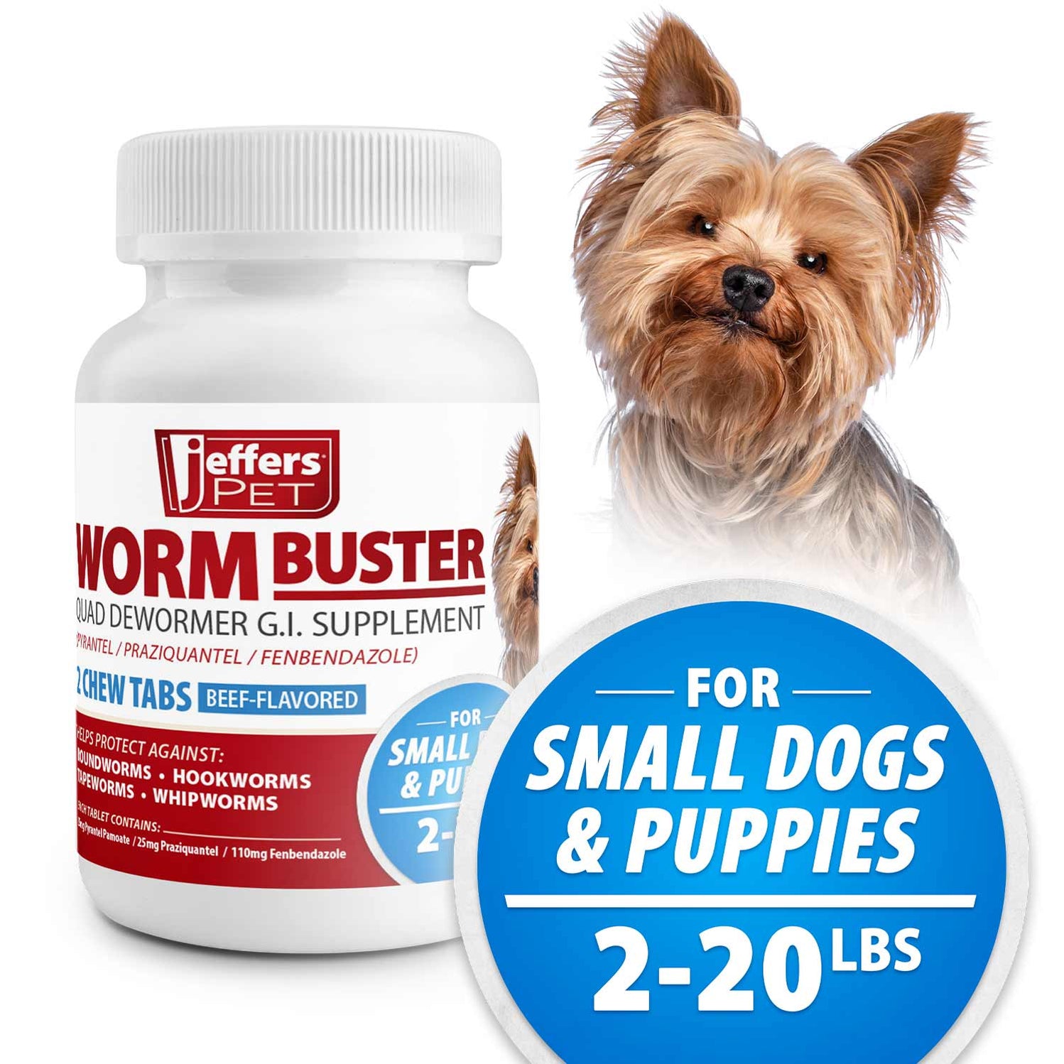 Jeffers Worm Buster Dog Dewormer Flavored Tablets, 12 count — Lambert ...