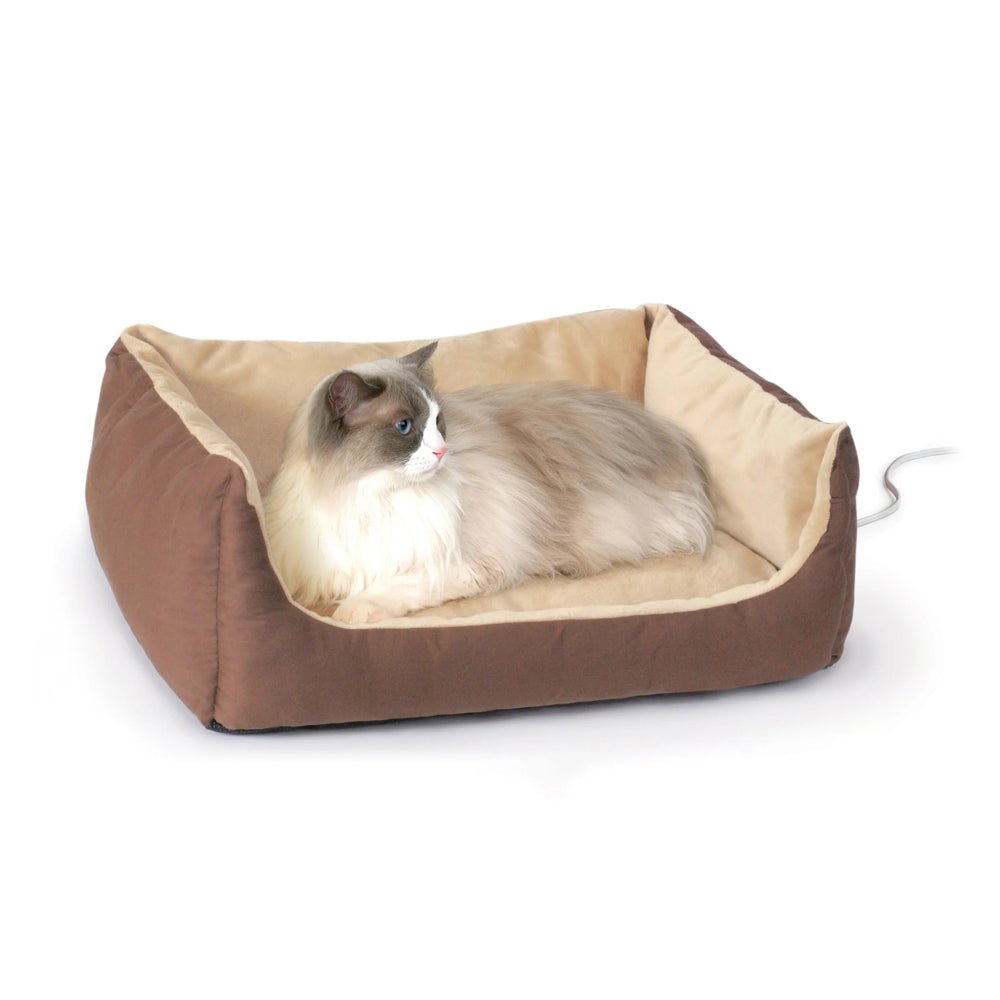 K&H Thermo-Pet Cuddle Cushion Heated Pet Bed in Mocha/Tan, 14 X 23 ...