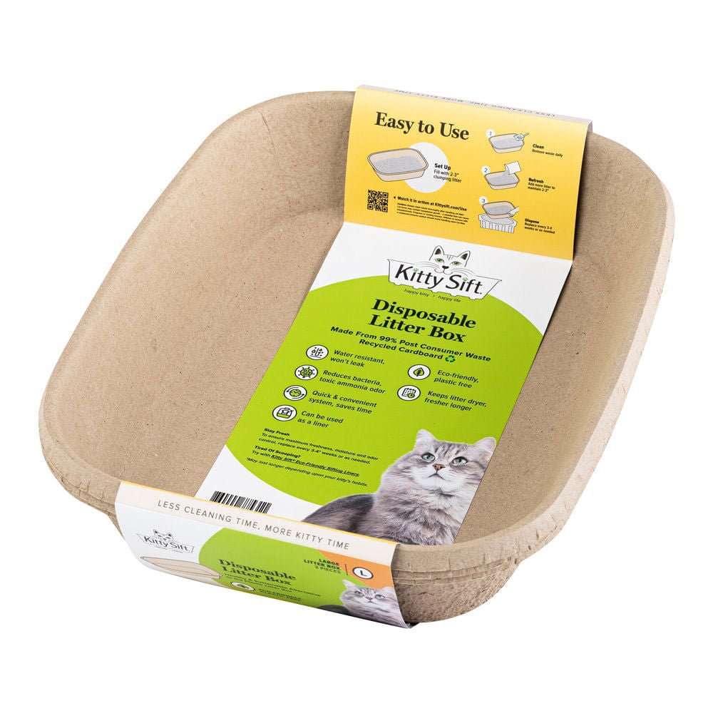 Kitty Sift (Set of 3) Disposable Cat Litter Box, Large — Lambert Vet ...