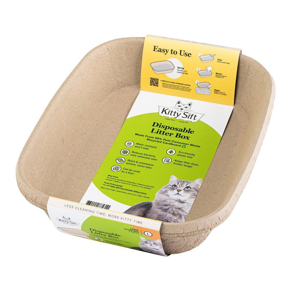 Kitty Sift (Set of 3) Disposable Cat Litter Box, Large — LVS