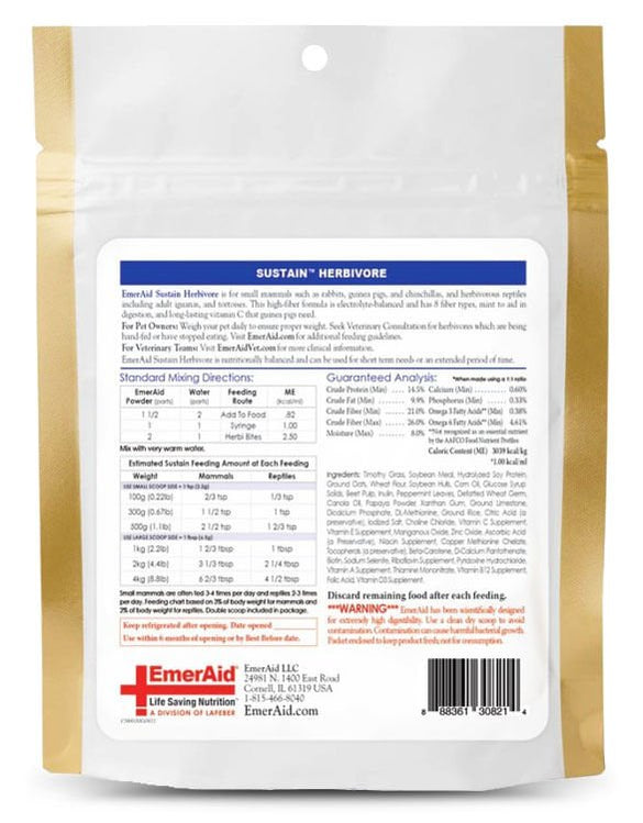 EmerAid Sustain Herbivore, 100 g by Lafeber — Lambert Vet Supplies