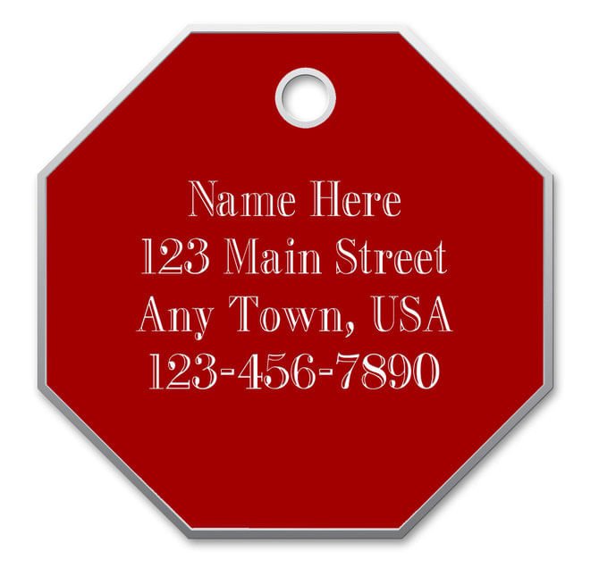 Jeffers Engraved Pet ID Tag, Red Stop Sign — Lambert Vet Supplies
