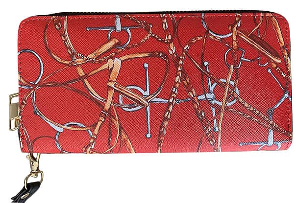Lila Snaffle Bridle Clutch Wallet, Red — Lambert Vet Supplies