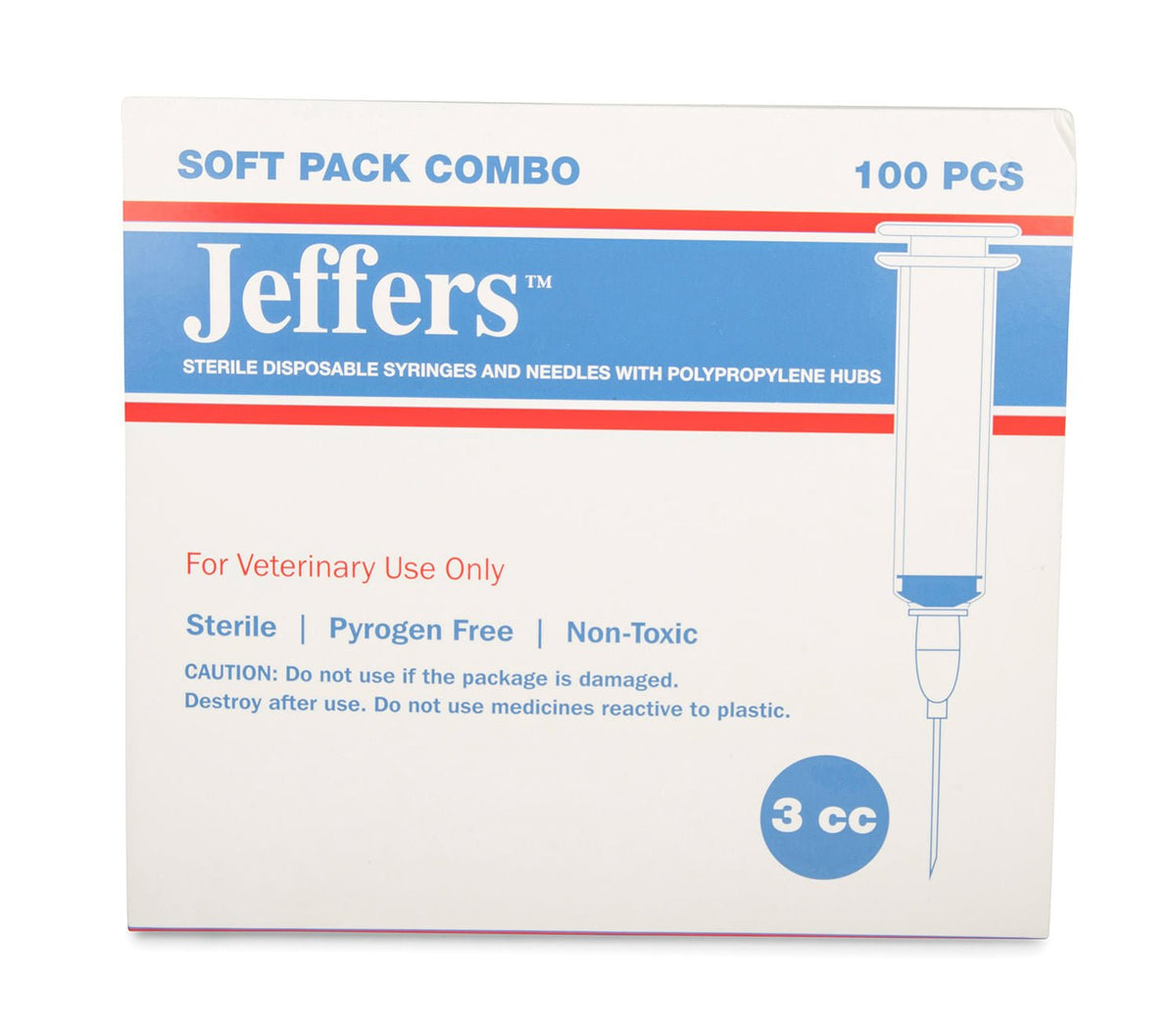 Jeffers Luer Slip Veterinary Syringe/Needle Combo, Boxes — Lambert Vet ...