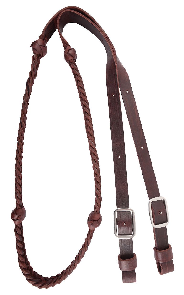 Braided 5-Strand Barrel Rein with Knots 7/8-inch Thick Buckle Ends ...