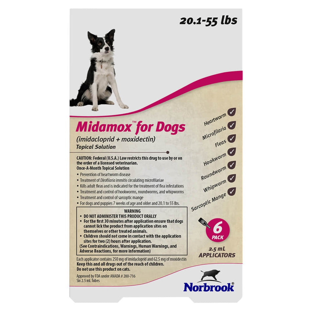 Midamox for Dogs (imidacloprid + moxidectin) Topical Solution — Lambert ...