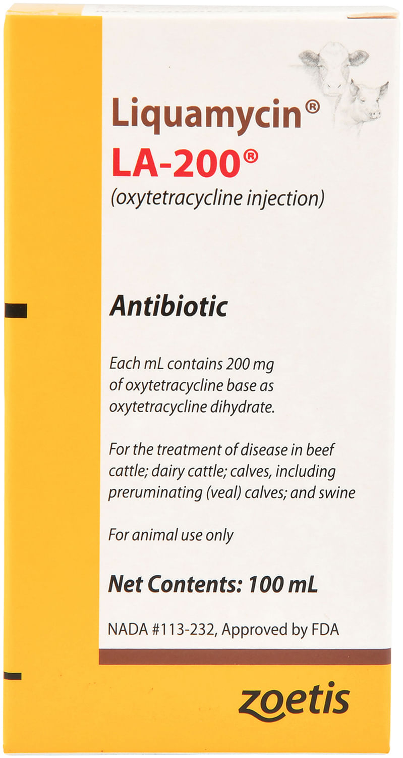 Liquamycin LA 200 Injection for Cattle, 100mL (Oxytetracycline ...