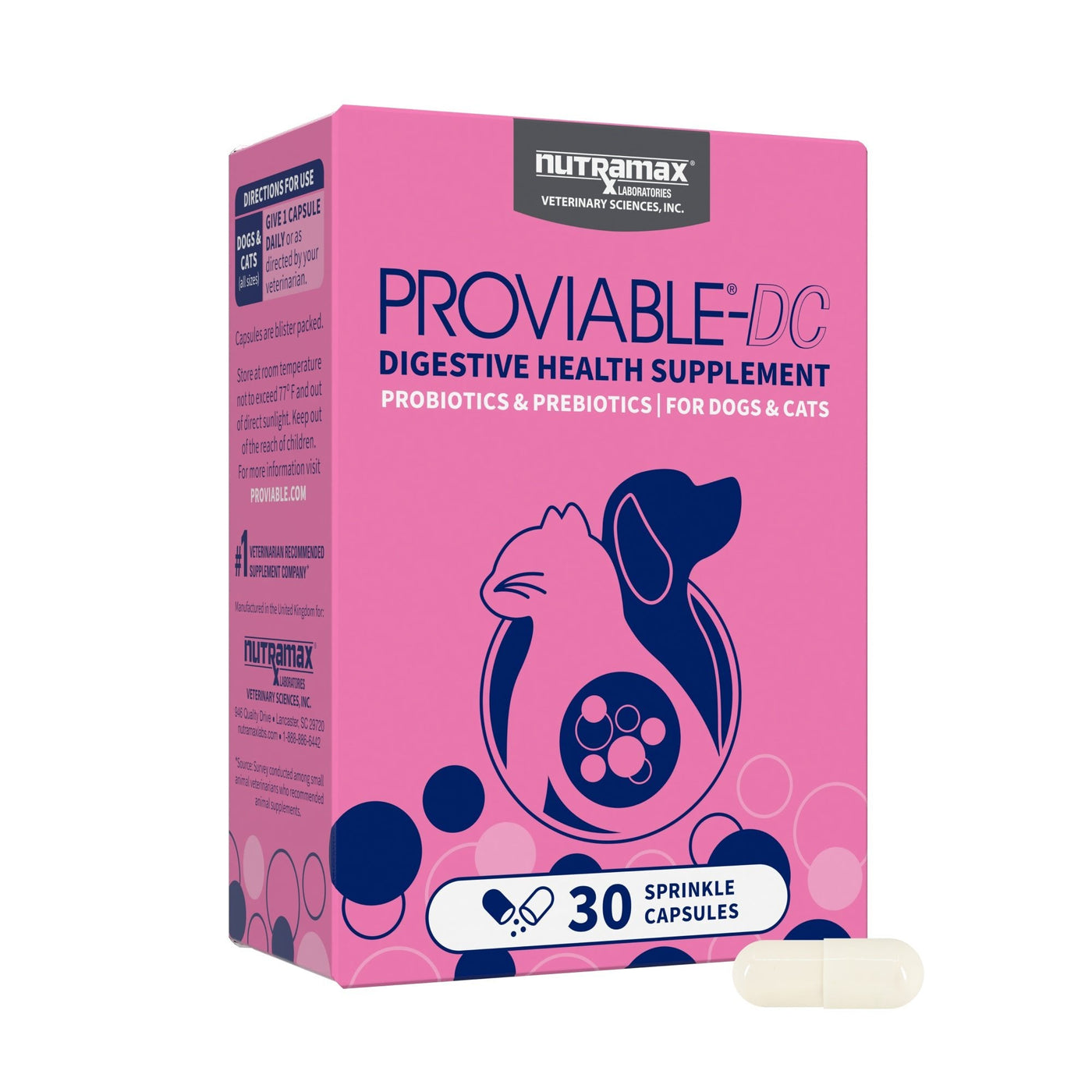 Nutramax Proviable-DC Digestive Supplement for Dogs and Cats — Lambert ...