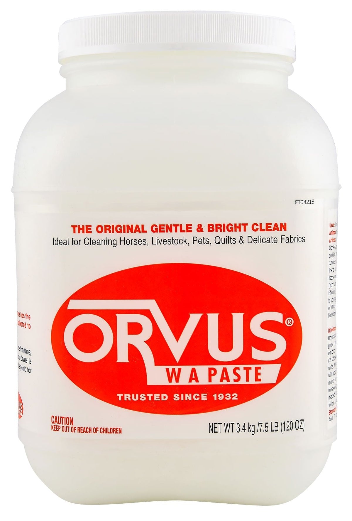 Orvus W.A. Paste Soap Detergent, 7.5 lb — Lambert Vet Supplies