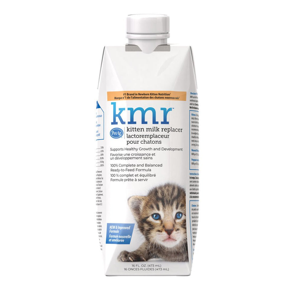 PetAg KMR Kitten Milk Replacer Liquid Supplement Ready-to-Feed Formula ...