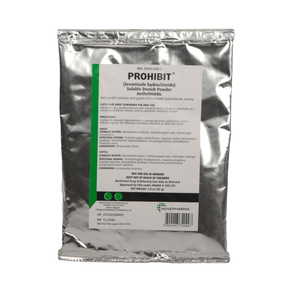 Prohibit Soluble Drench Powder Oral Dewormer — Lambert Vet Supplies