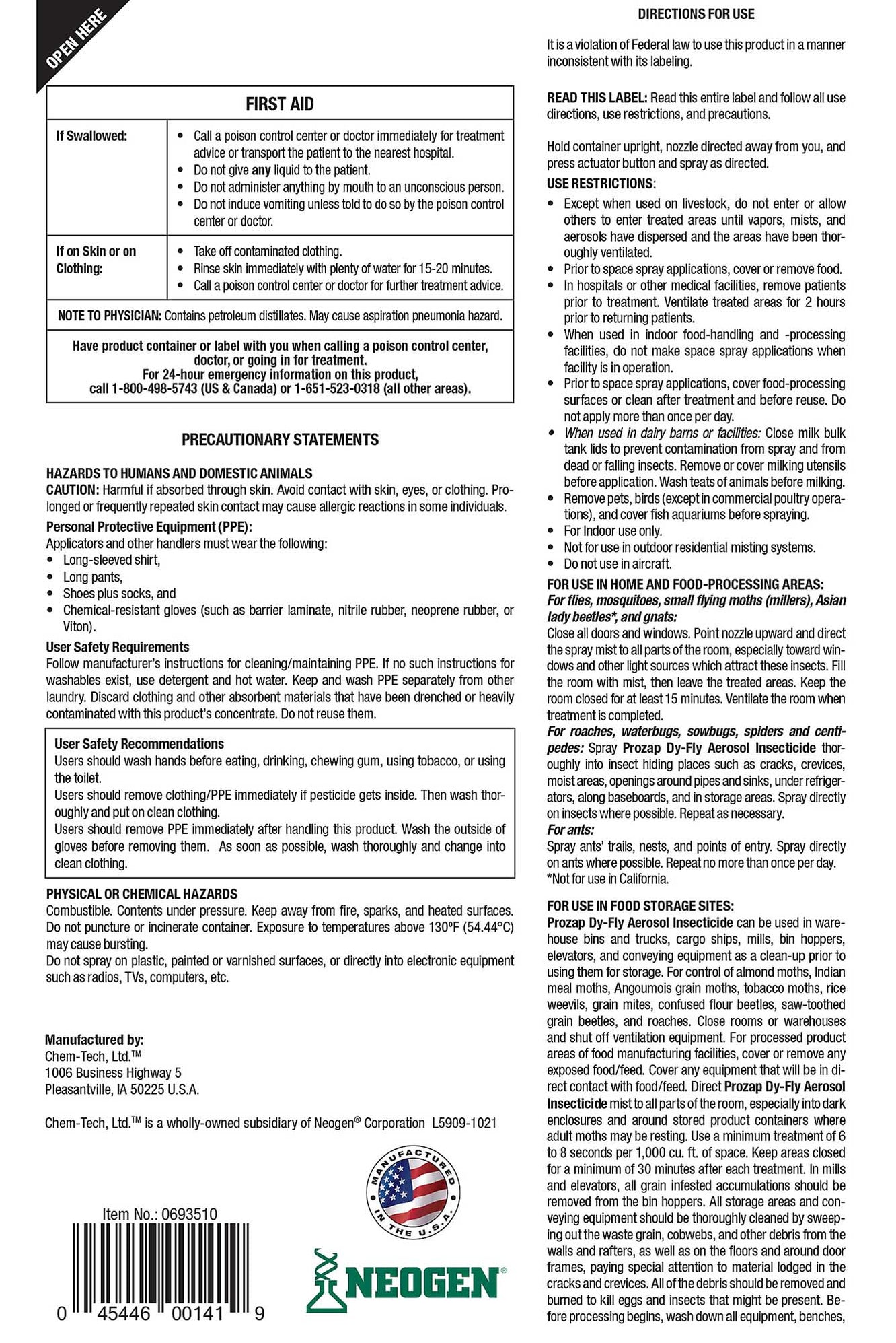 Prozap DyFly Aerosol Insecticide, 20 oz — Lambert Vet Supplies