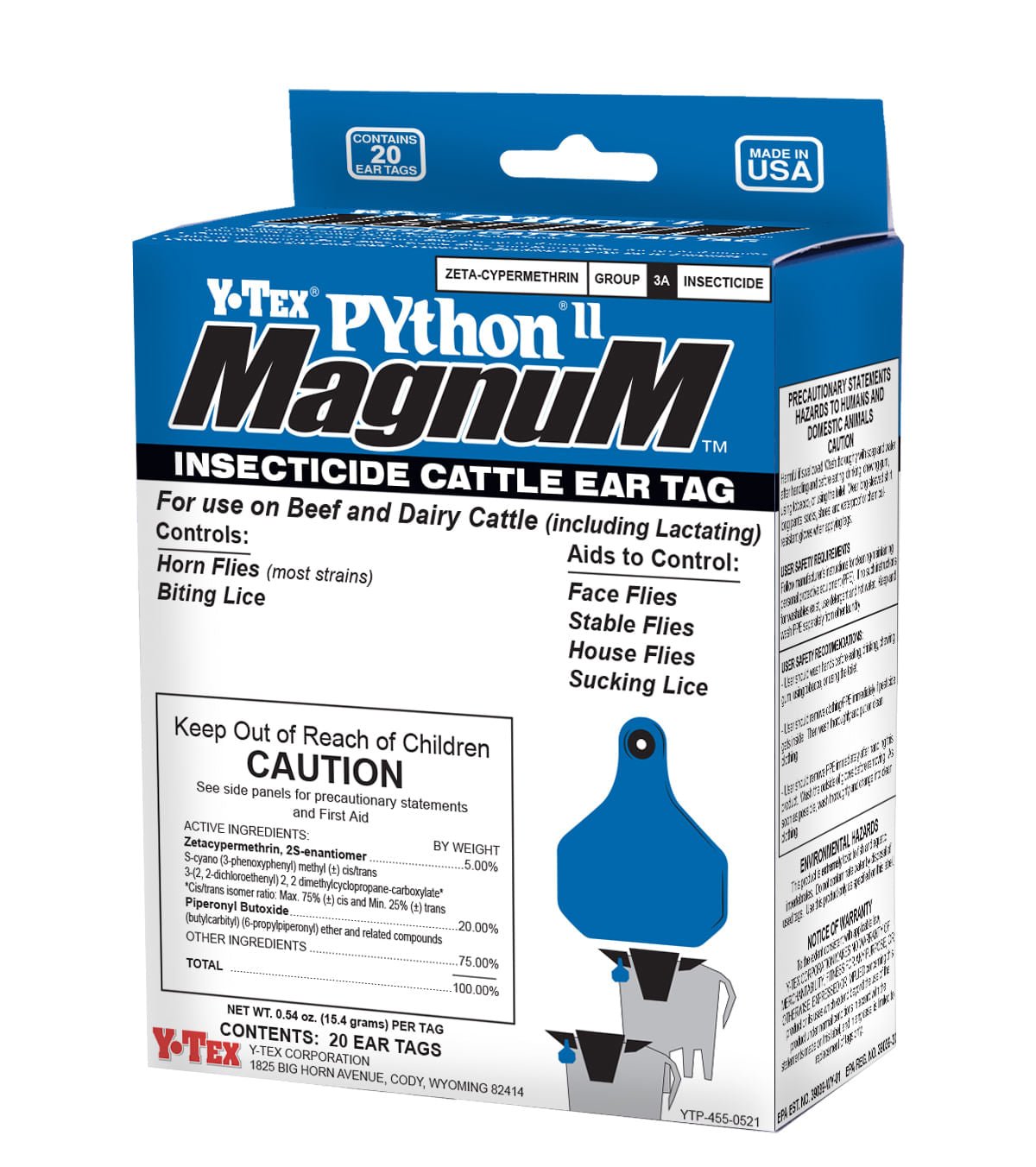 Y-Tex Python II Magnum Insecticide Cattle Ear Tags — Lambert Vet Supplies