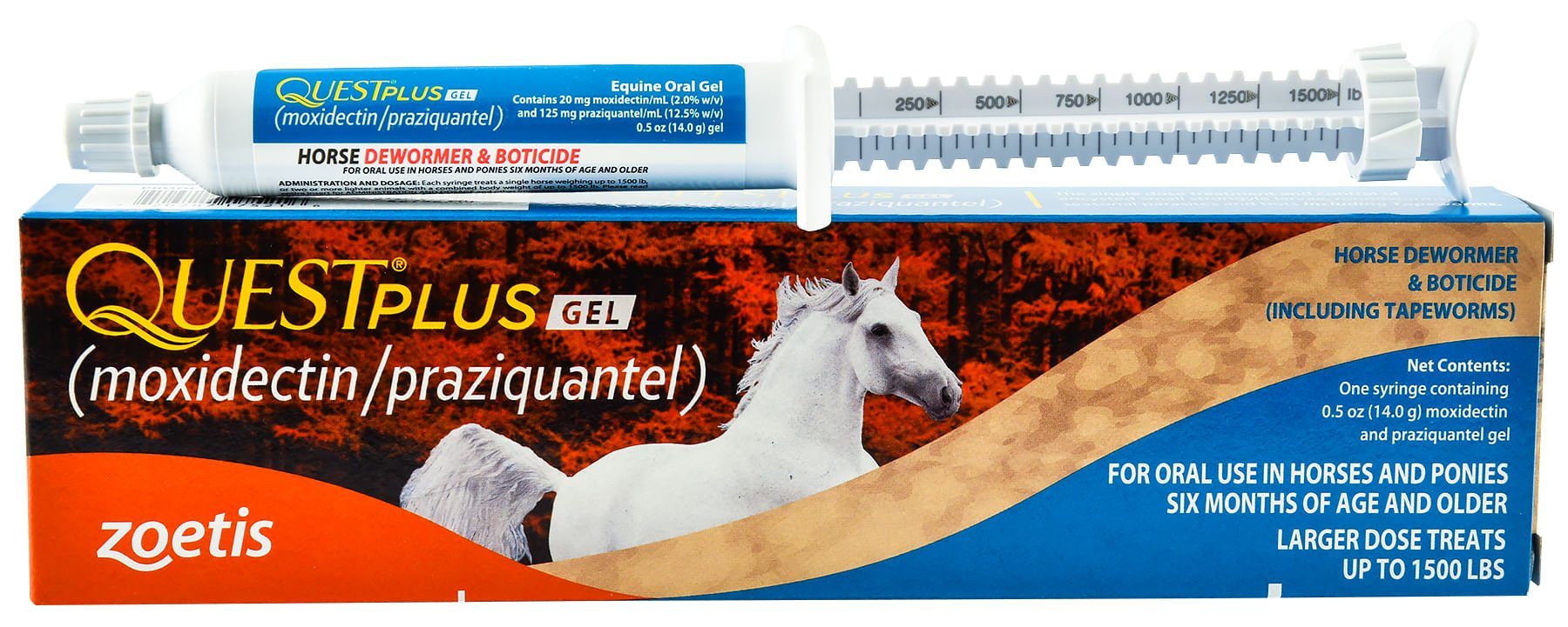 Quest Plus Horse Dewormer Gel 2% Moxidectin, 12.5% Praziquantel ...