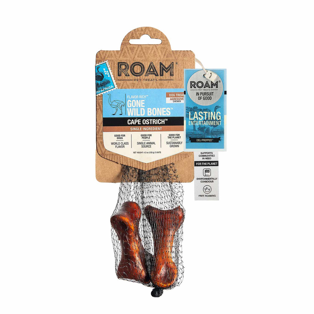 Roam Dog Treats Gone Wild Ostrich Bone Flavor, 2 pk — Lambert Vet Supplies