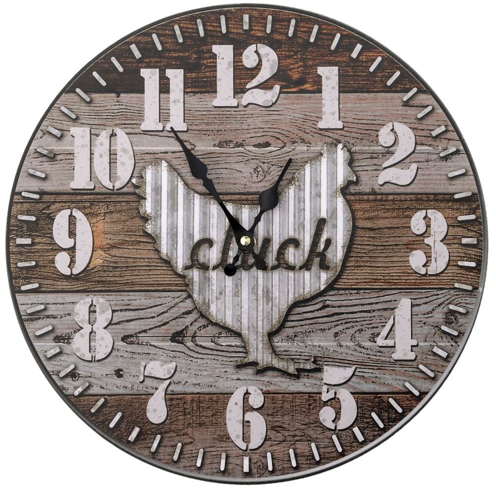 Rustic Chicken Wall Clock, Battery Powered — Lambert Vet Supplies