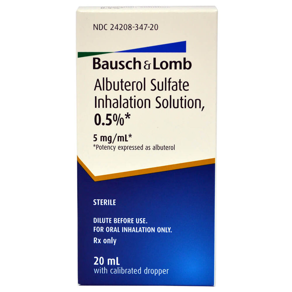 Rx 0.5% Albuterol Sulfate Inhalation Solution, 20ml Bottle — Lambert ...