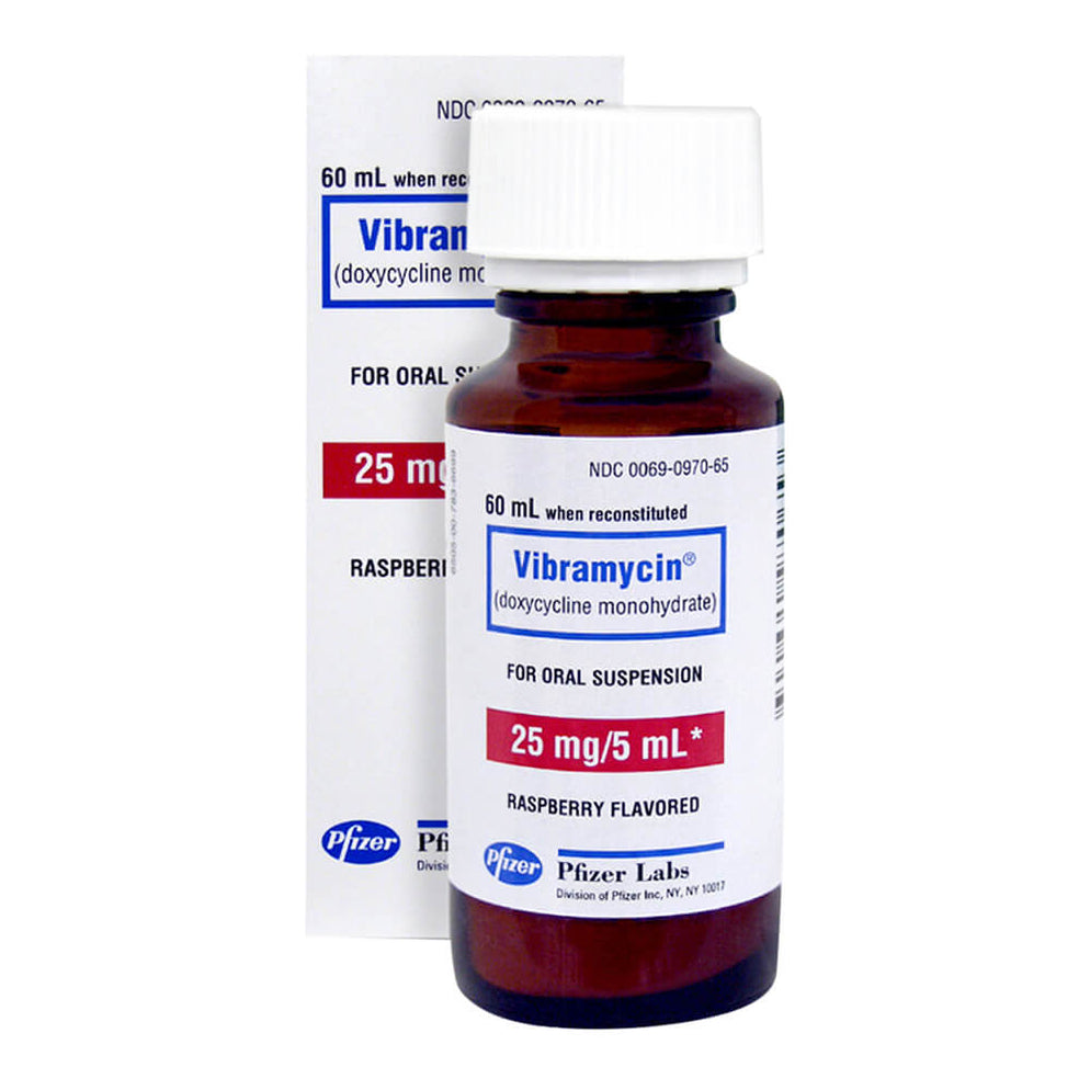 Rx Vibramycin (doxycycline) Oral Suspension, 25mg/5mL — Lambert Vet ...