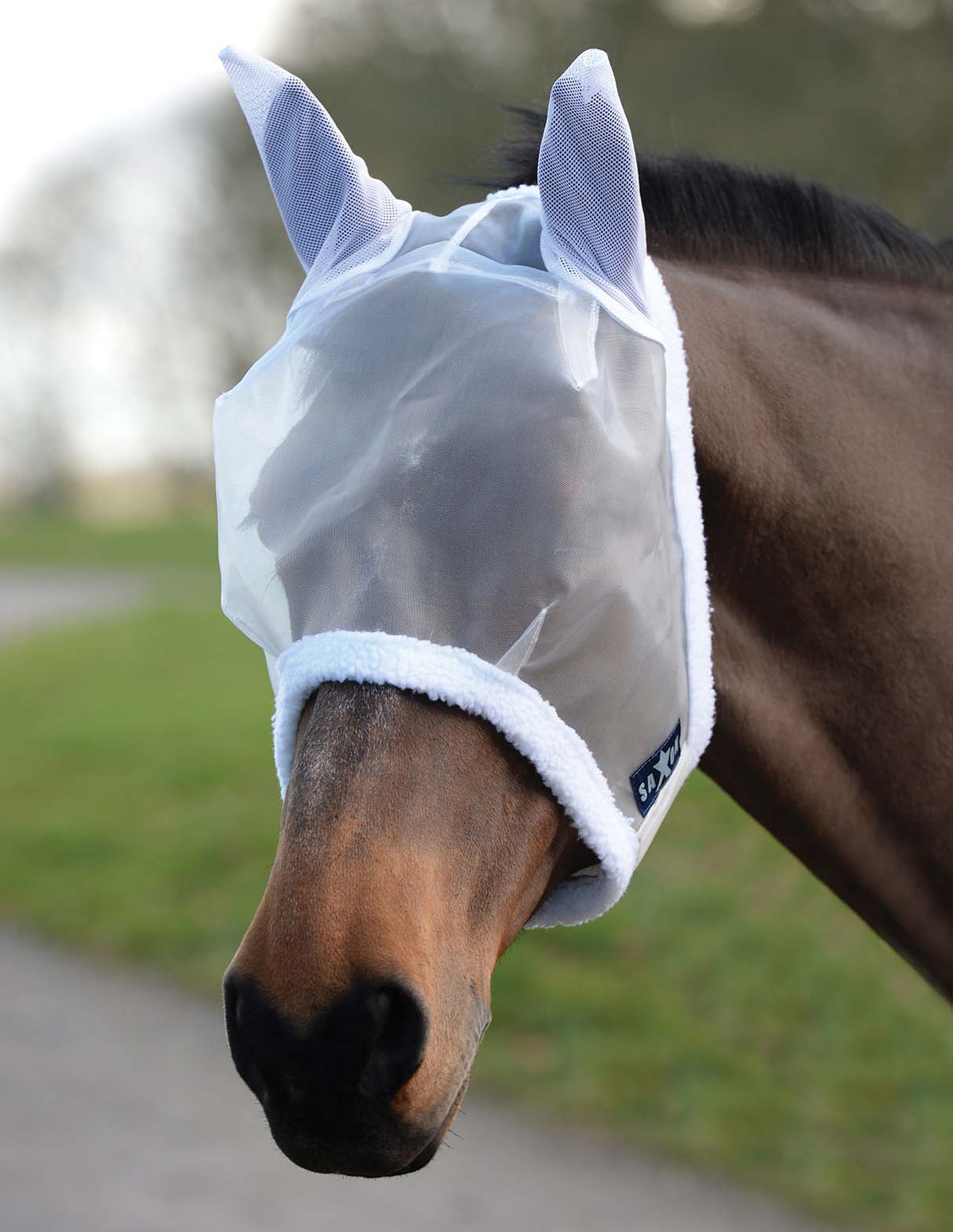 Saxon Mesh Horse Fly Mask, White — Lambert Vet Supplies