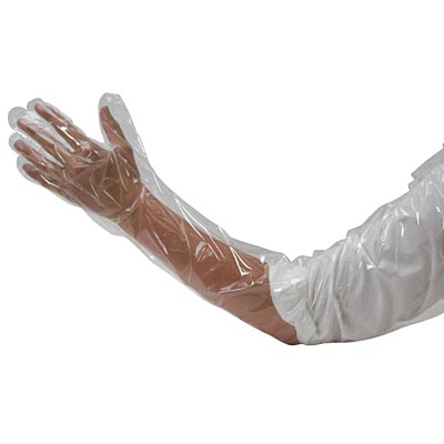 Shoulder Length O.B. Plastic Gloves — Lambert Vet Supplies